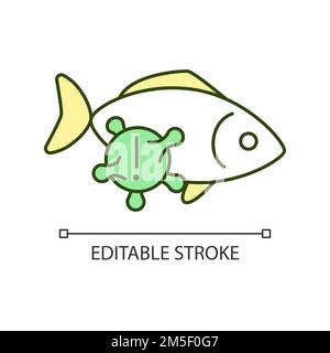 bacteria aquarium fish line icon vector illustration Stock Vector Image ...