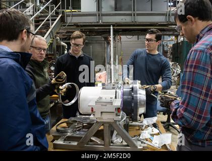 An instrumented small engine test stand sits, March 9, 2022, in the ...