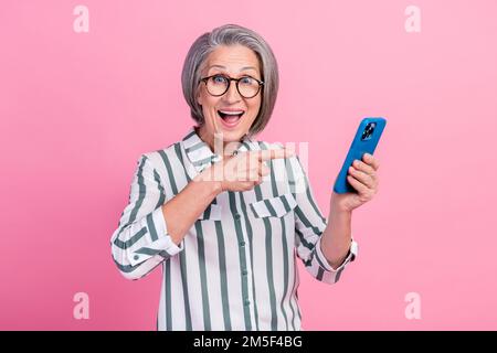 Photo of pretty impressed lady wear spring outfit big eyes isolated ...