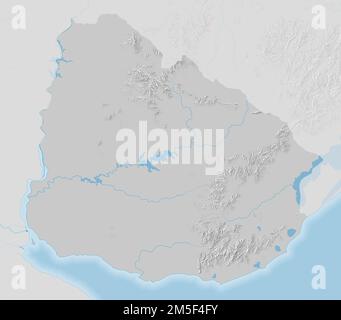 Topographic map of Uruguay Stock Photo - Alamy