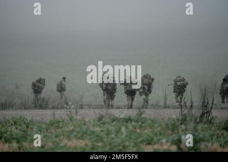 A group of soldiers with guns on a field Stock Photo - Alamy