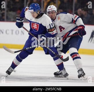 December 28, 2022, Moncton, NB, Canada: USA's goaltender Kaidan Mbereko ...