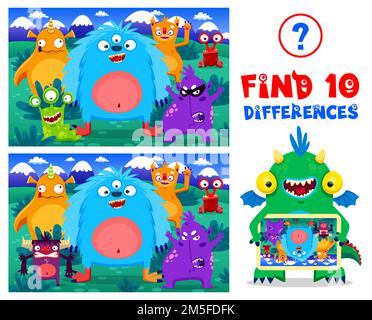 differences game with cartoon alien characters Stock Vector Image & Art ...