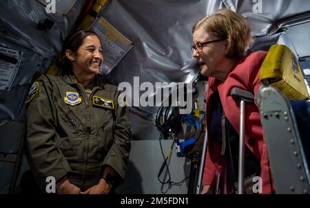U.S. Air Force Capt. Kat Ybarra (right), a pilot assigned to the 91st ...