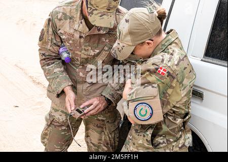 Private Jürs Rikke, with the Royal Danish Army, activates a remote ...