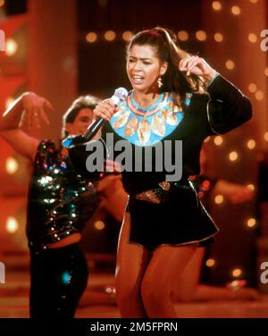 Irene Cara on the TV show "Solid Gold" in 1983 Credit: Ron Wolfson ...