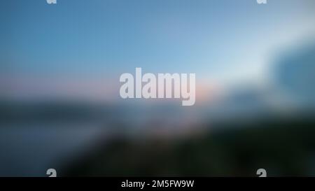 blurred the amazing tondano lake surrounded by beautiful hills Stock ...