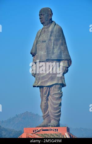 Partial view of Statue Of Unity, colossal statue of Vallabhbhai Patel, tallest statue in the ...