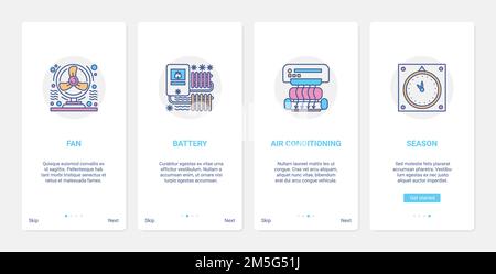 Air duct set vector illustration. Cartoon isolated ventilation and ...