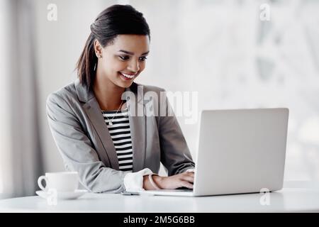 Confident to get the job done. a focused young businesswoman working on ...