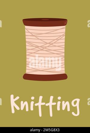 Creative knitted card with inspirational phrase. Poster design ...