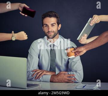 An office desk with office items in a work place scene Stock Photo - Alamy