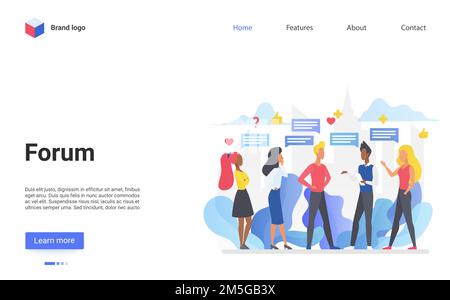 Forum online chat conversation concept vector illustration. Cartoon ...