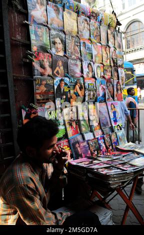 A magazine vendor in central Kolkata, India Stock Photo - Alamy