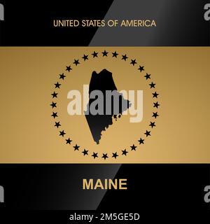 Maine map vector background Stock Vector Image & Art - Alamy