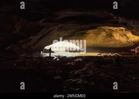 Inside the Waenhuiskrans Cave near Arniston in the Western Cape ...