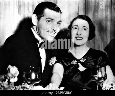 CLARK GABLE and his 2nd wife RIA LANGHAM GABLE on a winter holiday in ...