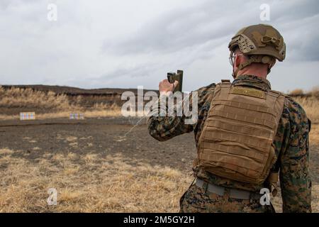 U.S. Marine Corps Cpl. Mason Rupe, a military police officer with Camp ...