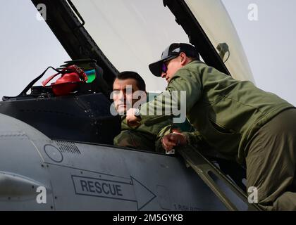 Capt. Daniel Thomas,555th Fighter Squadron F-16 Fighting Falcon pilot ...