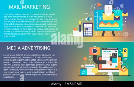 Email mobile marketing in trendy dynamic gradient style concept with ...