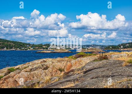View From The Island Of Merdø To The City Of Arendal In Norway Stock ...