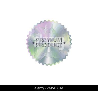 Quality control round hologram sticker. Vector badge, icon, sign for ...