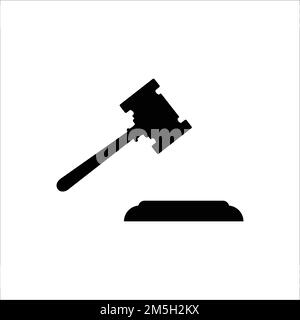 Black hammer hits stand. Auction symbol with sales bids Stock Vector ...