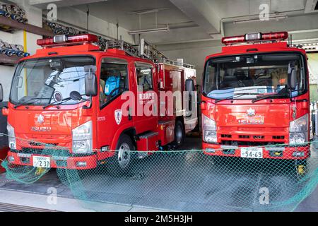 Fire station w firetrucks Tokyo Japan Stock Photo - Alamy