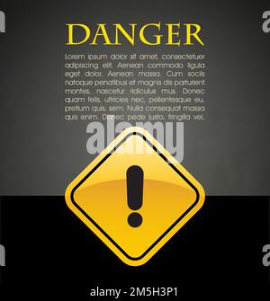 Danger prevention with sign and text vector Stock Vector Image & Art ...