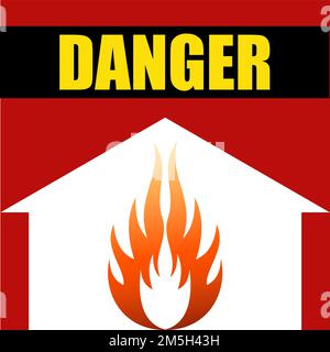 Danger prevention with sign and text vector Stock Vector Image & Art ...