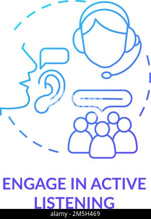Active listening blue gradient concept icon Stock Vector Image & Art ...