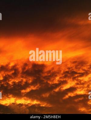 sunset clouds with red and yellow tones. sky background with sunset ...