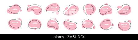 Set of different motion dynamic blob wave. Irregular dynamic form with ...