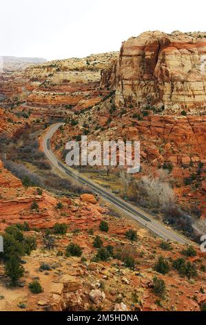 Scenic Byway 12 - Looking Down on the Burr Trail Stock Photo - Alamy