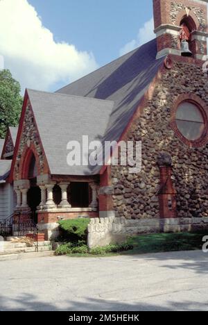 Connecticut State Route 169 - Brooklyn Town Hall. White clapboard and ...