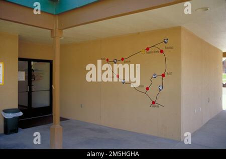 Billy the Kid Trail - Billy the Kid Trail Map on a Wall Stock Photo - Alamy