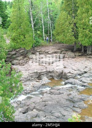 North Shore Scenic Drive - Gooseberry Falls. A glimpse of part of the ...
