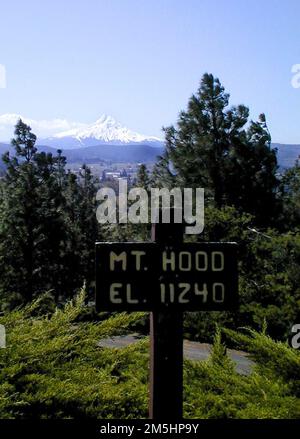 Mt. Hood Scenic Byway - The Snow-covered Slopes of Mt. Hood. Cars drive ...