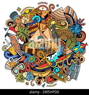 Egypt cartoon doodle illustration. Funny design. Creative vector ...