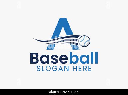 Letter C Baseball Logo Concept With Moving Baseball Icon Vector ...