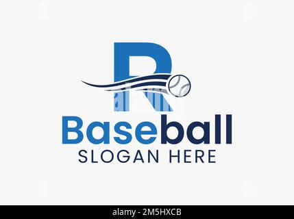 Letter G Baseball Logo Concept With Moving Baseball Icon Vector ...