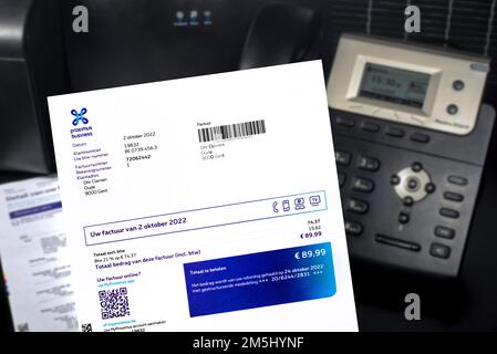 Invoice from Proximus, provider of digital services and communication ...