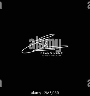 Initial Letter SH Logo - Handwritten Signature Style Logo - Signature ...