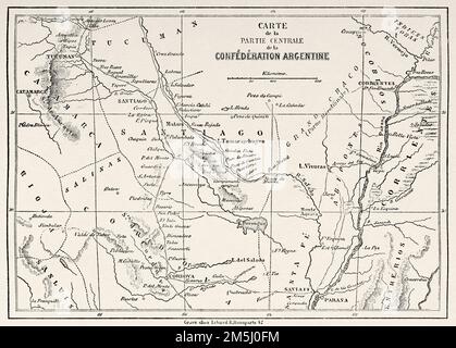 Map of the central part of the Argentine confederation. Argentina ...