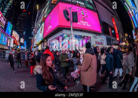 Thousands of visitors descend on Times Square in New York on Wednesday ...