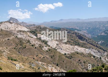 The Collado Sevilla hiking area of the Sierra Nevada mountain range in ...