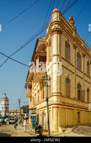 India, Gujarat, Sidhpur, Bohra Vad, street of muslim Bohra havelis ...