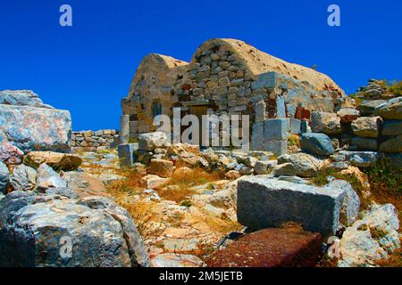Archaeological site Ancient Thera on the island of Thera in the Aegean ...