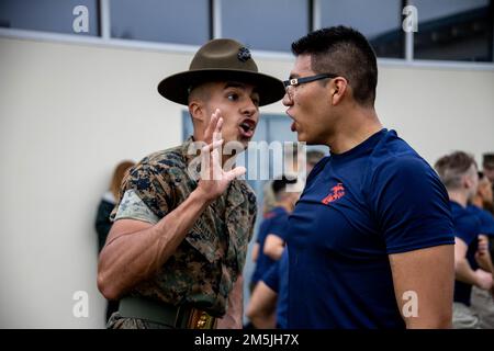U.S. Marines with Officer Candidate School (OCS) celebrate the 50th ...