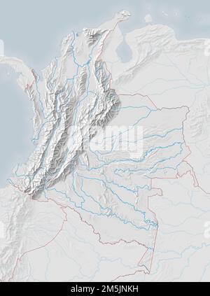 Colombia, shaded relief map Stock Photo - Alamy